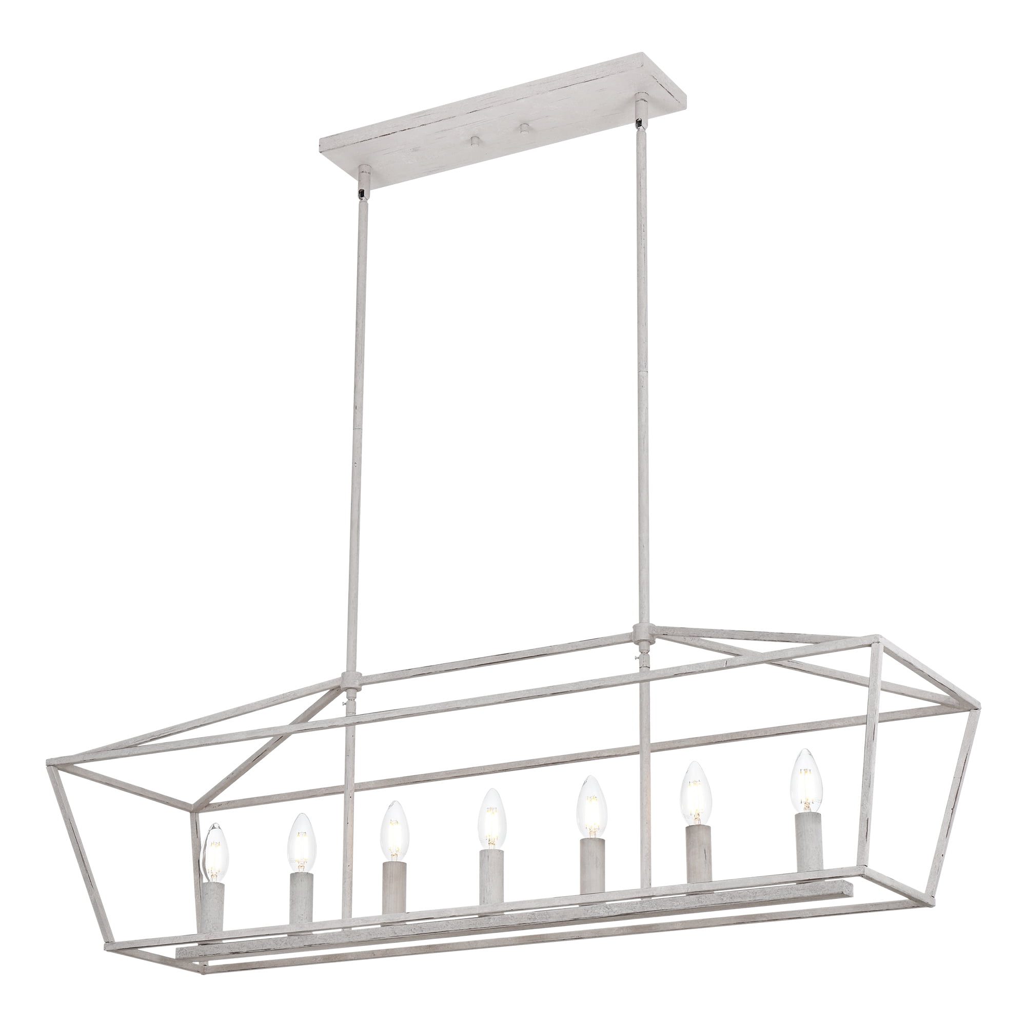 MELUCEE 7-Light Rustic Linear Chandelier, 58'' Height Adjustable ...