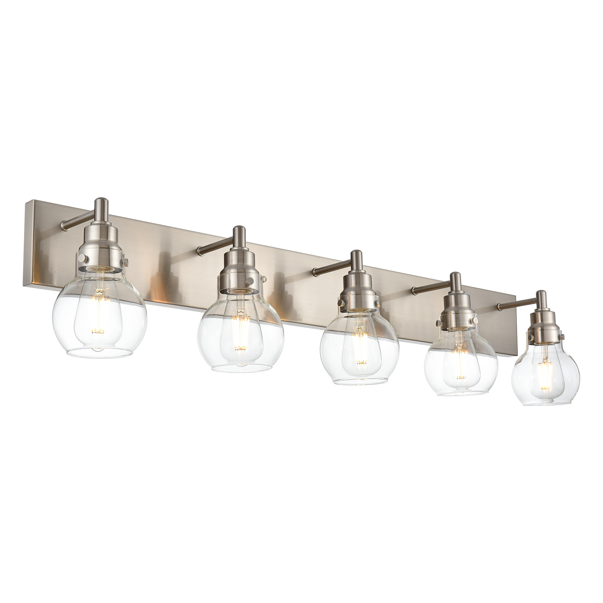 3-Light Modern Vanity Light Fixtures Brushed Nickel Bathroom Light Over ...