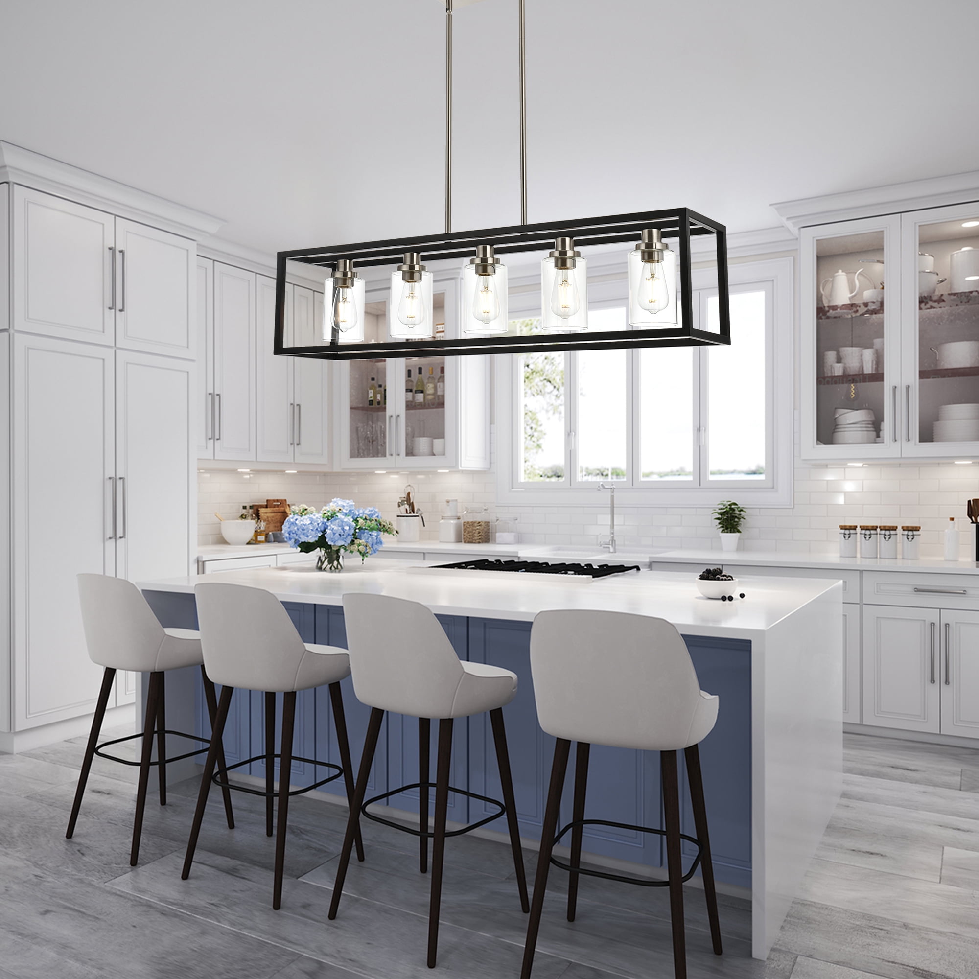 Dining Chandeliers Over Table MELUCEE 6-Light Linear Chandelier ...