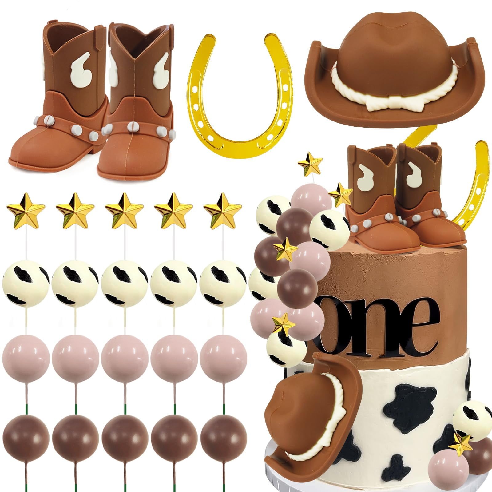 MEMOVAN RodeoITSC Cake Topper Western Cake Decorations Hat and Boot ...