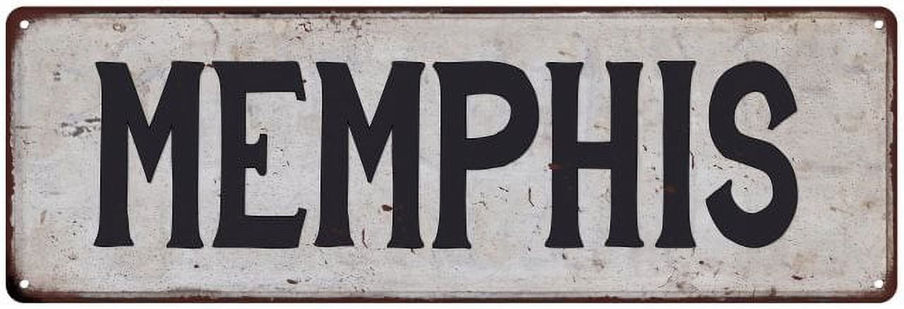 MEMPHIS Vintage Look Rustic Metal City State Sign 6 x 18 Matte Finish ...