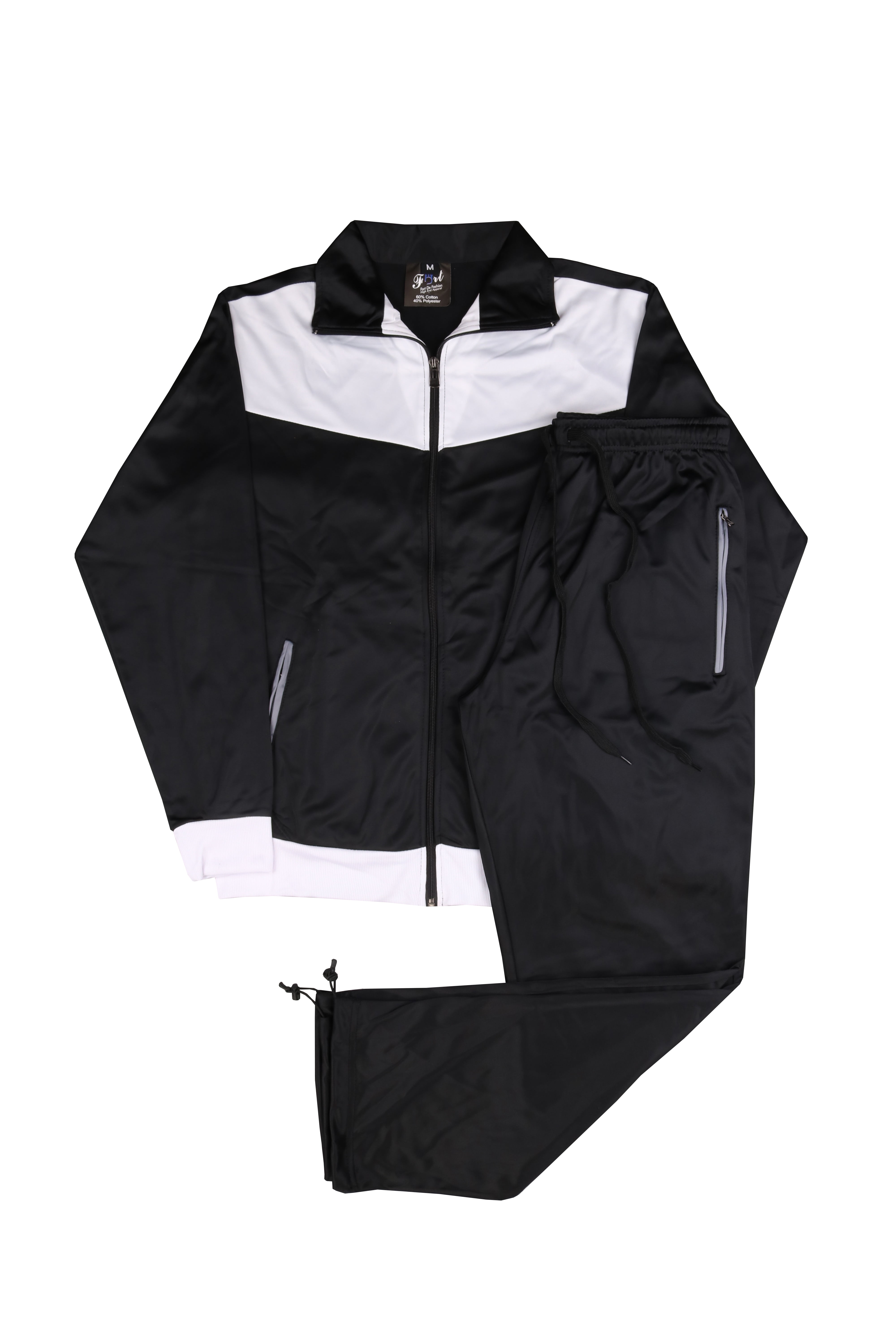 MEN CLASSIC TWO TONED STRAIGHT LEG FULL ZIP JACKET AND PANT TRACKSUIT ...