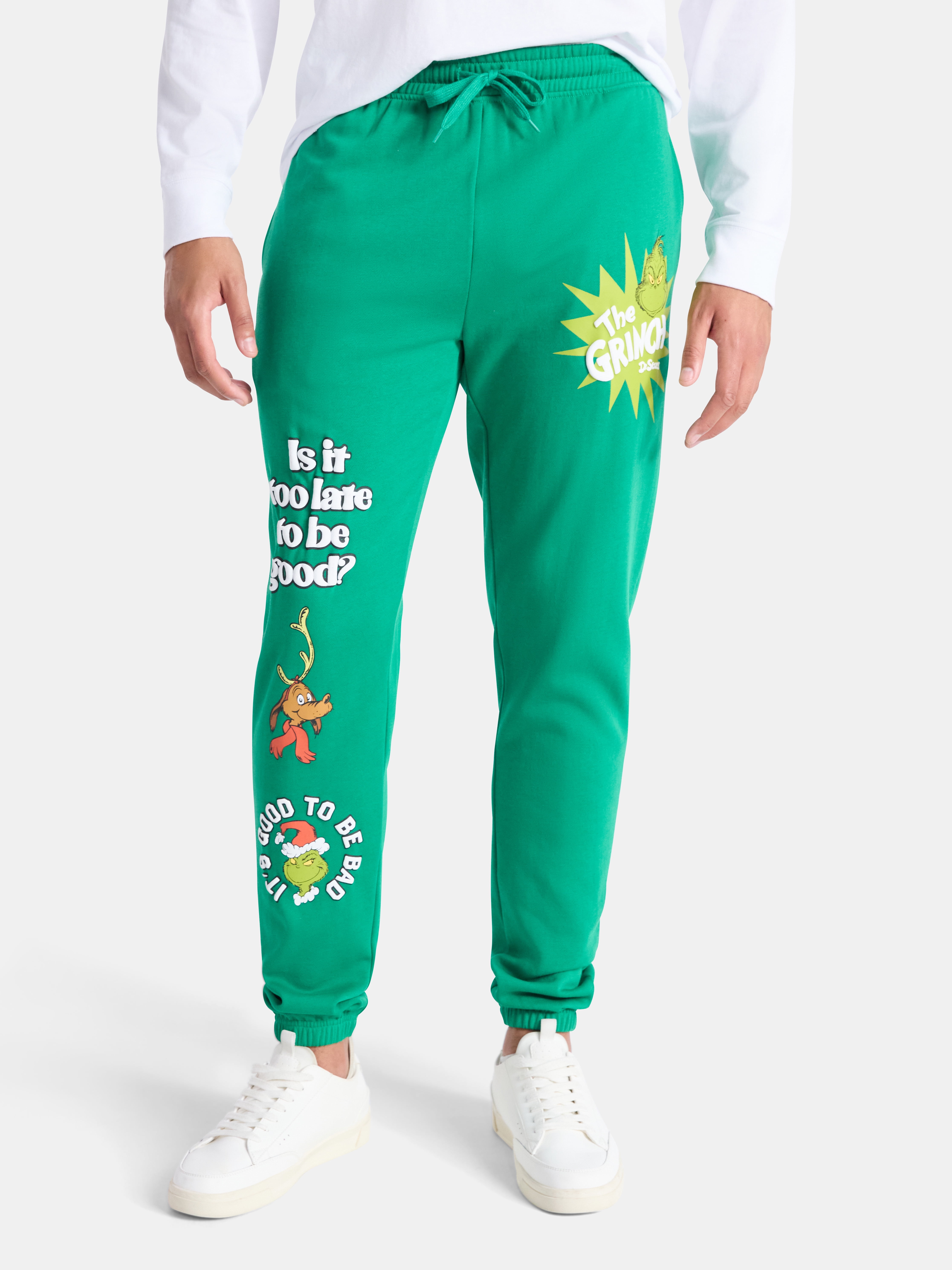 Dr. Seuss The Grinch Men's and Big Men's Graphic Jogger Pants, Sizes XS ...