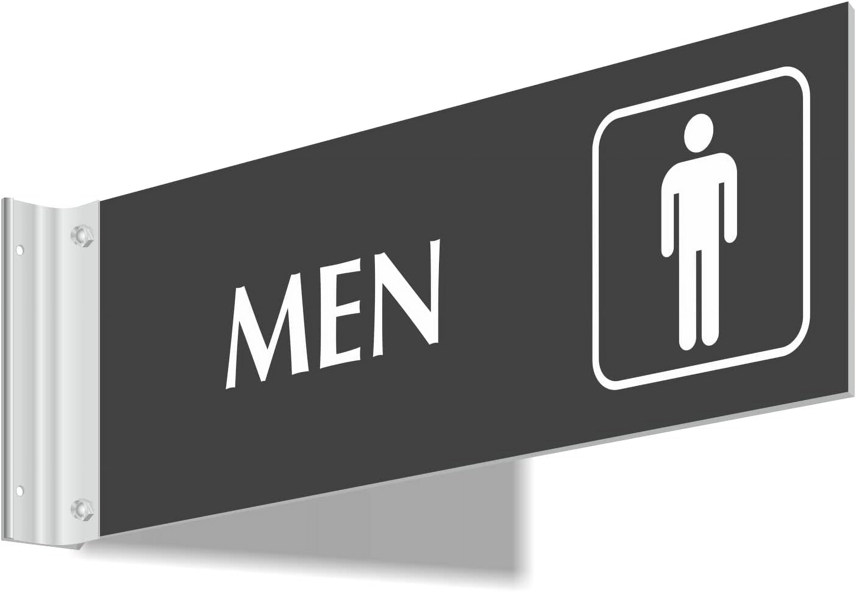 MEN Restroom Projecting Corridor Sign With Bracket - 4"X12", Double ...