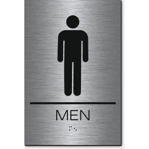 MEN Restroom Sign-Steel / Black (4 Units) - Walmart.com