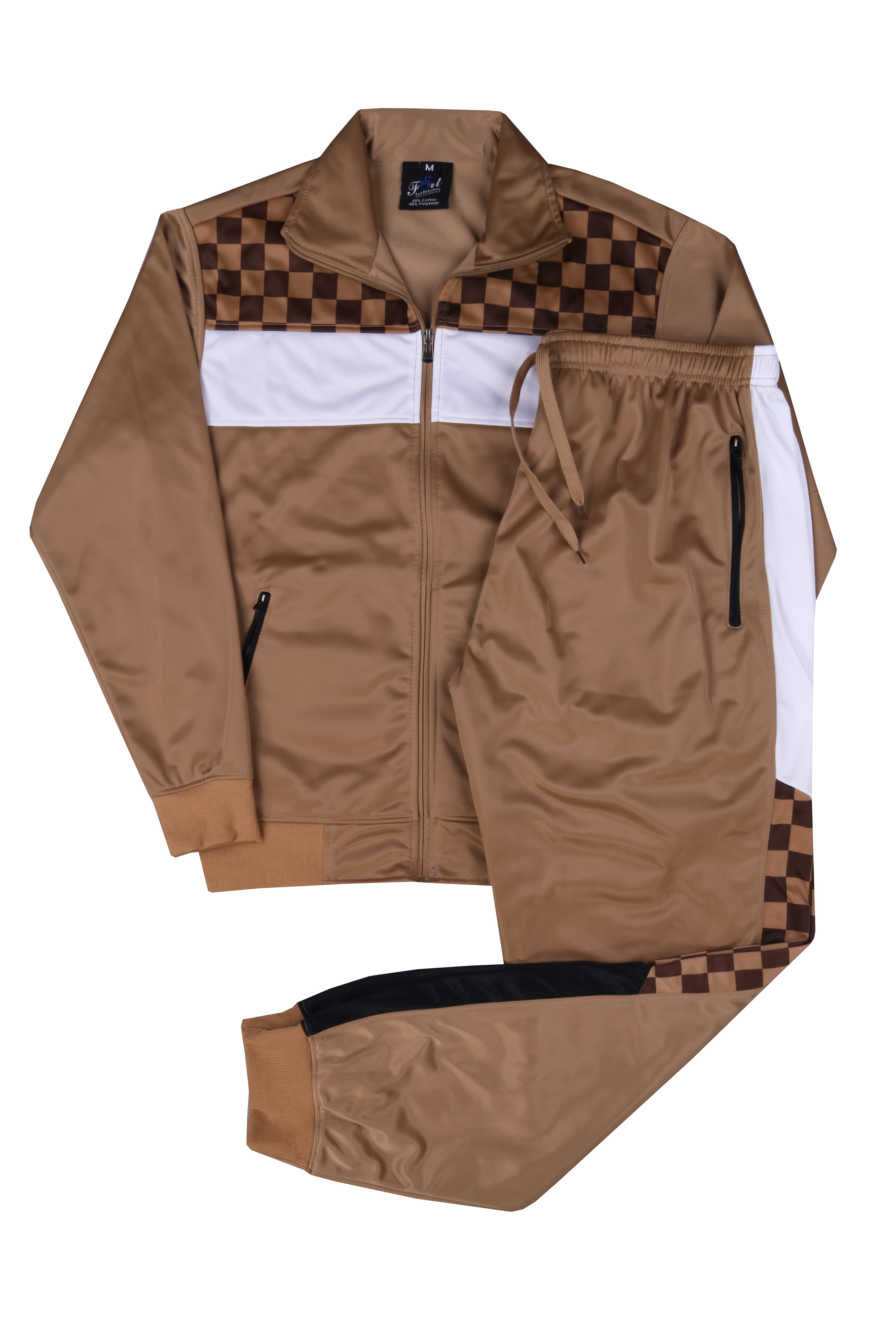 MEN'S 2-PIECE CLASSIC CHECKER ACTIVEWEAR TRACKSUIT W/DRAWSTRINGS ...
