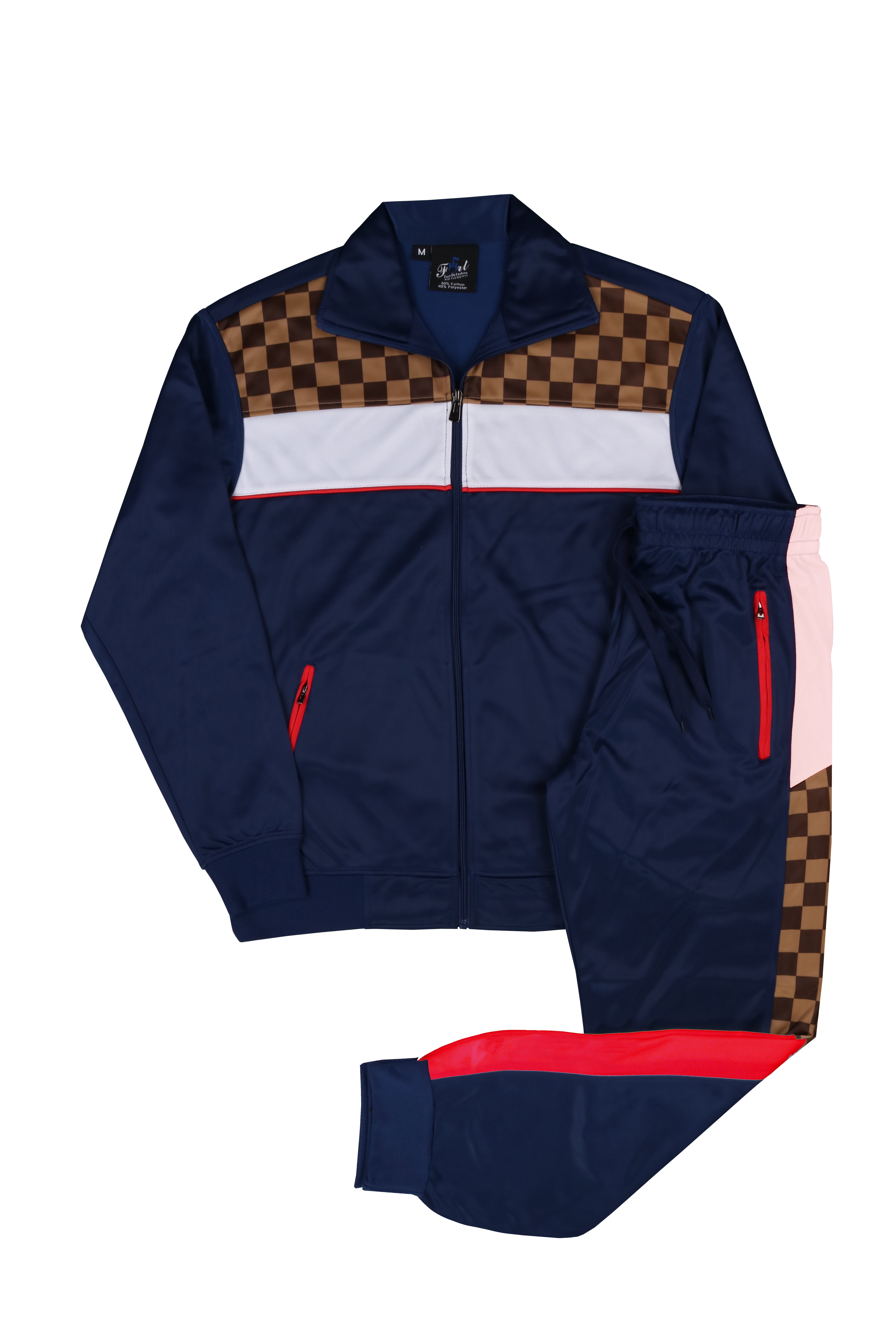MEN'S 2-PIECE CLASSIC CHECKER ACTIVEWEAR TRACKSUIT W/DRAWSTRINGS ...