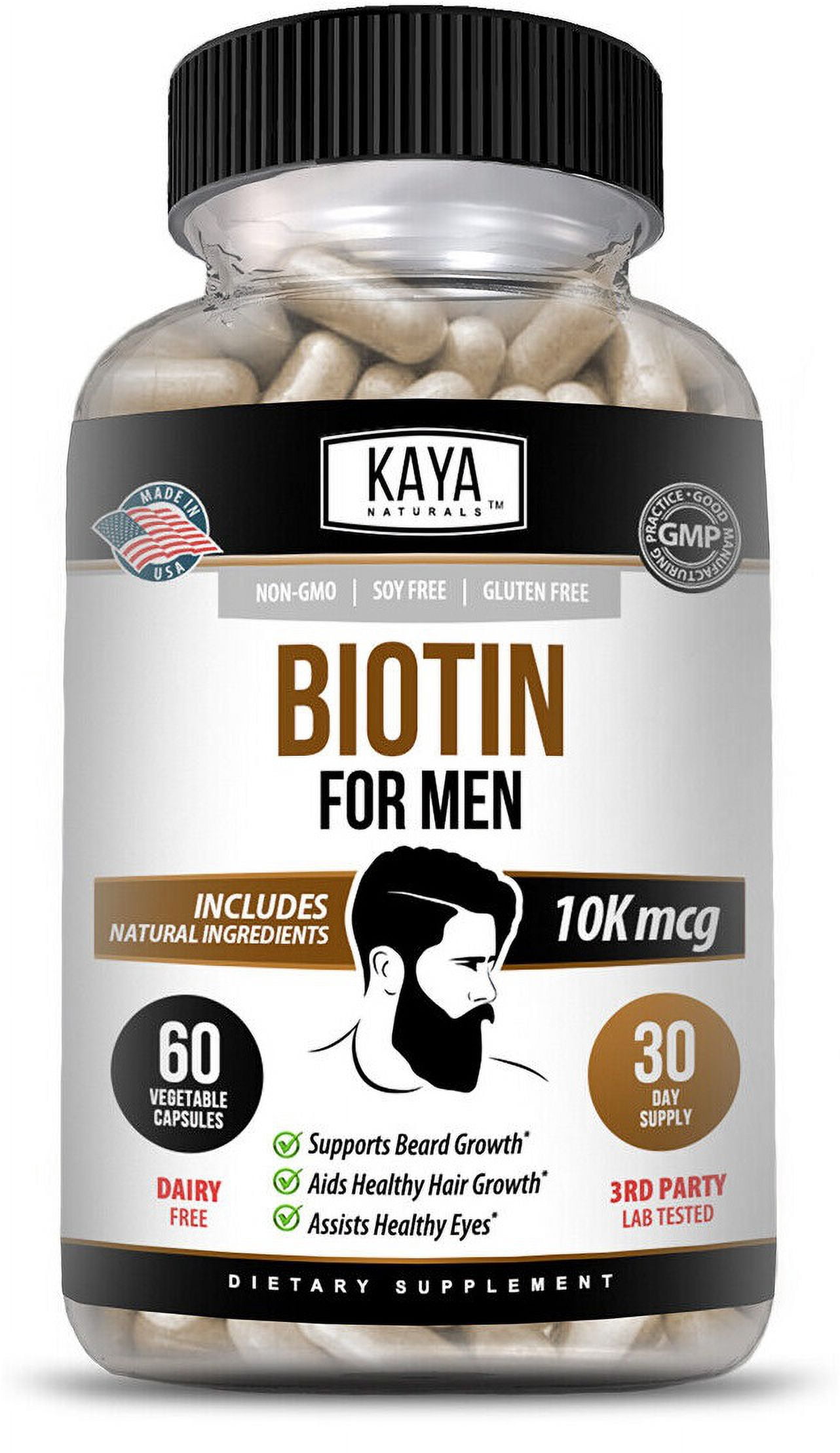 MEN'S Biotin Promotes Beard Growth, Hair Growth, Healthy Skin ...