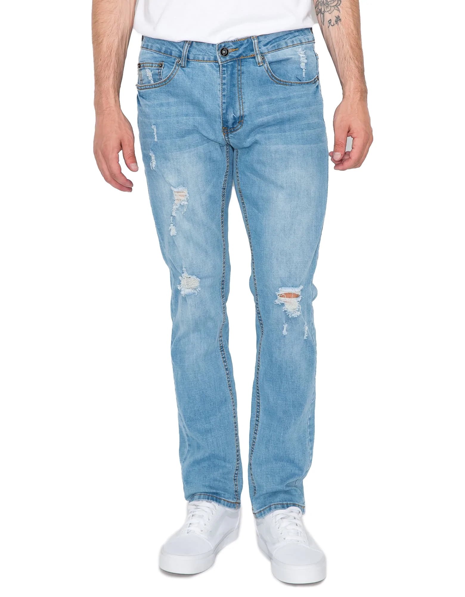 MEN'S CAYENNE RIPPED SLIM FIT JEANS - Walmart.com