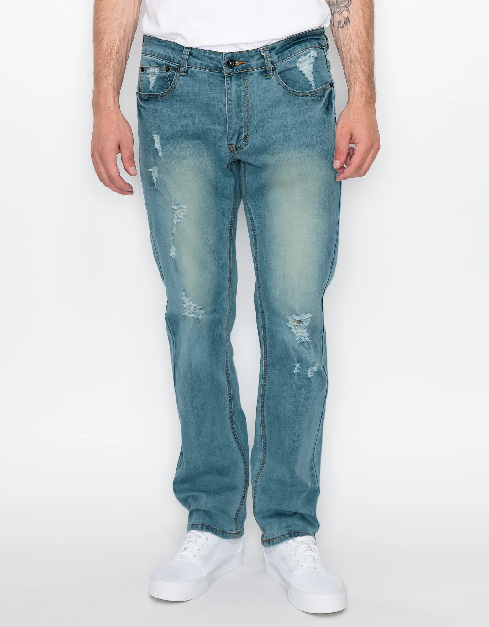 MEN'S CAYENNE RIPPED SLIM FIT JEANS - Walmart.com