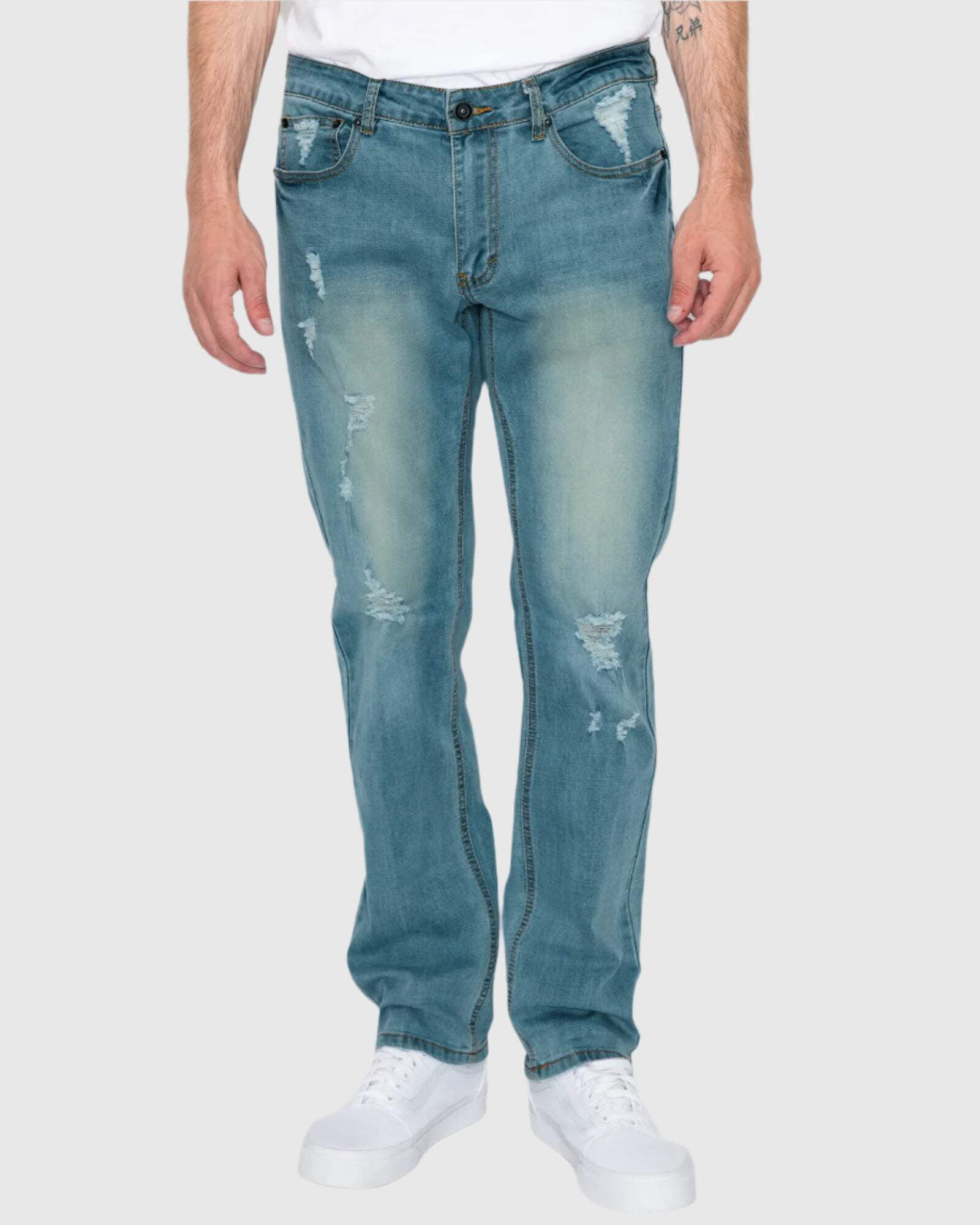 MEN'S CAYENNE RIPPED SLIM FIT JEANS - Walmart.com
