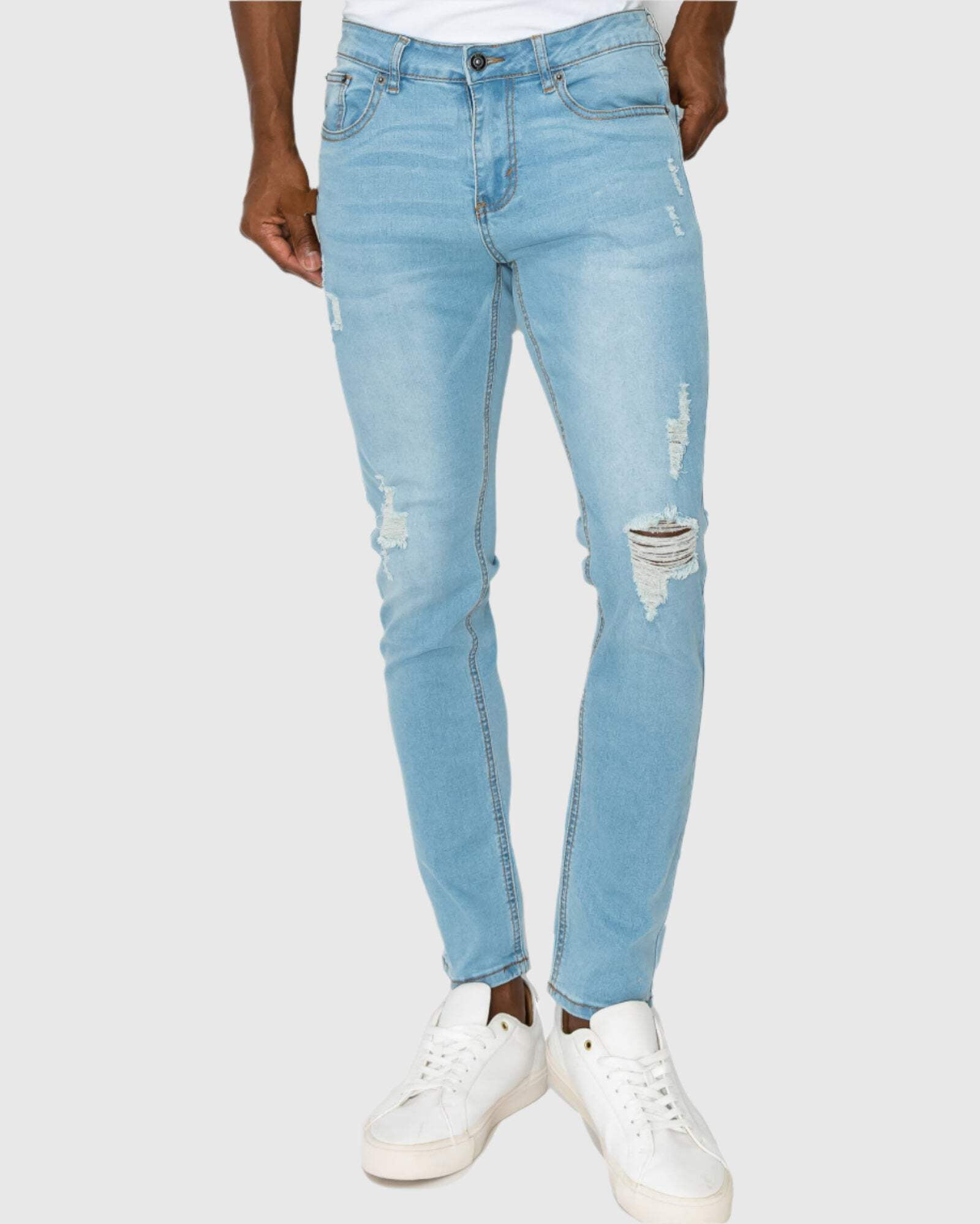 MEN'S CLAW RIPPED SKINNY FIT JEANS - Walmart.com
