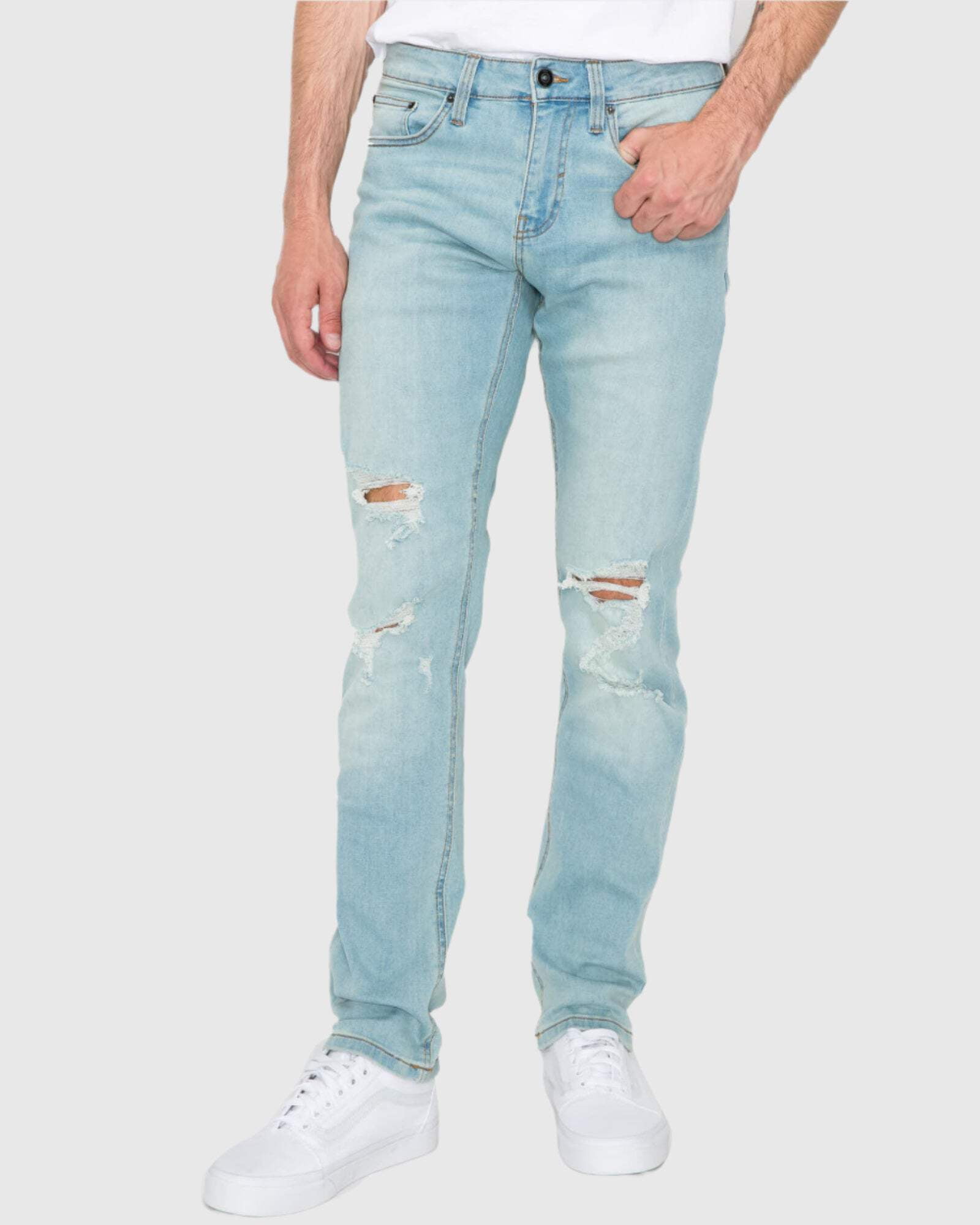 MEN'S CLAW RIPPED SKINNY FIT JEANS - Walmart.com