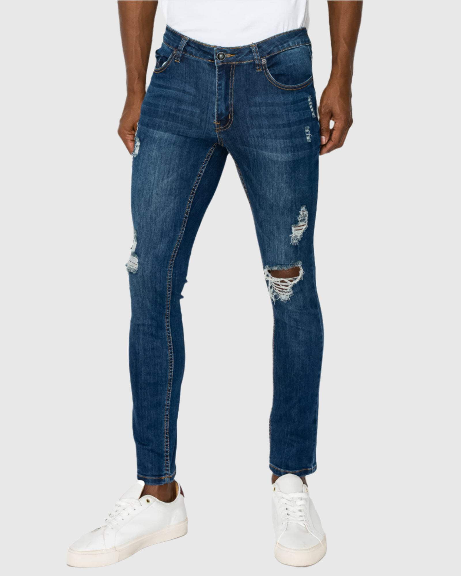 MEN'S CLAW RIPPED SKINNY FIT JEANS - Walmart.com