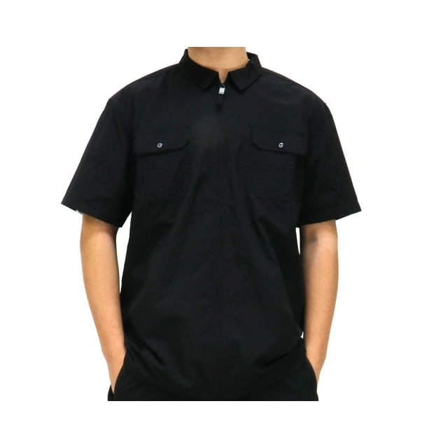 MEN'S FULL ZIP WOVEN SHIRT W/ TWO CHEST POCKETS & FLAPS AND SNAP ...