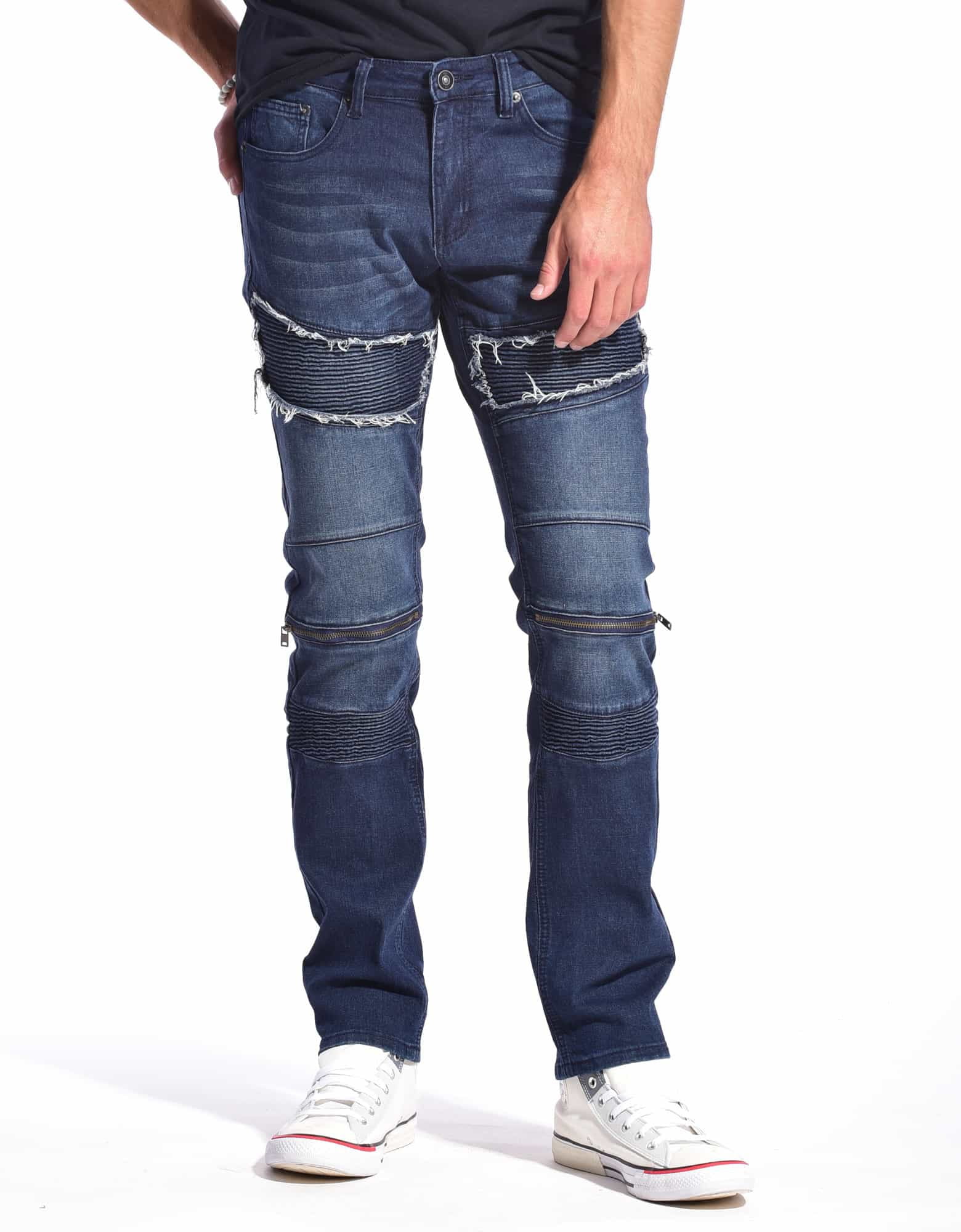MEN'S GLACIER FIVE POCKETS MOTO SLIM FIT JEANS - Walmart.com