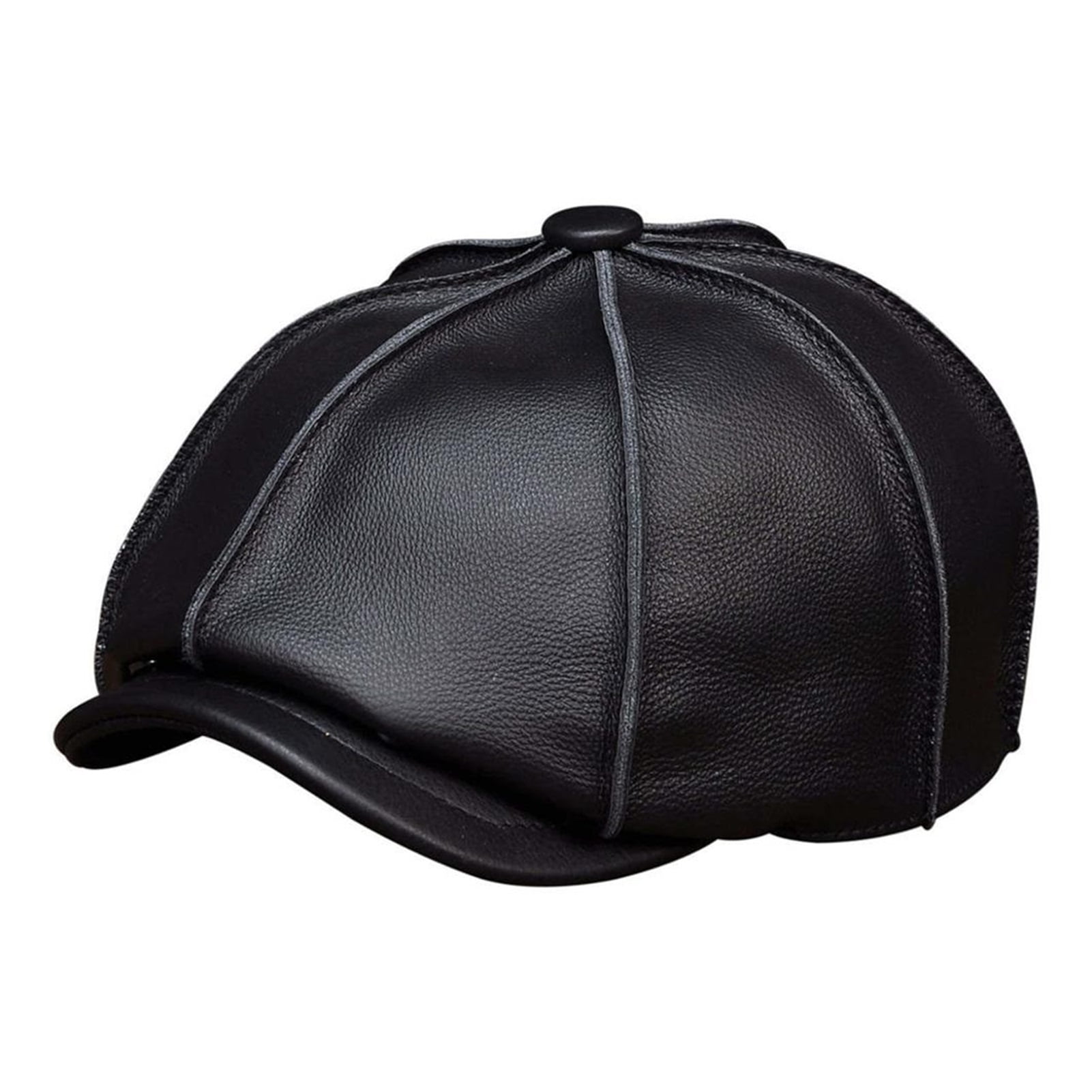 MEN'S Genuine Leather Baseball Cap Hat Brand New Real Leather Beret ...