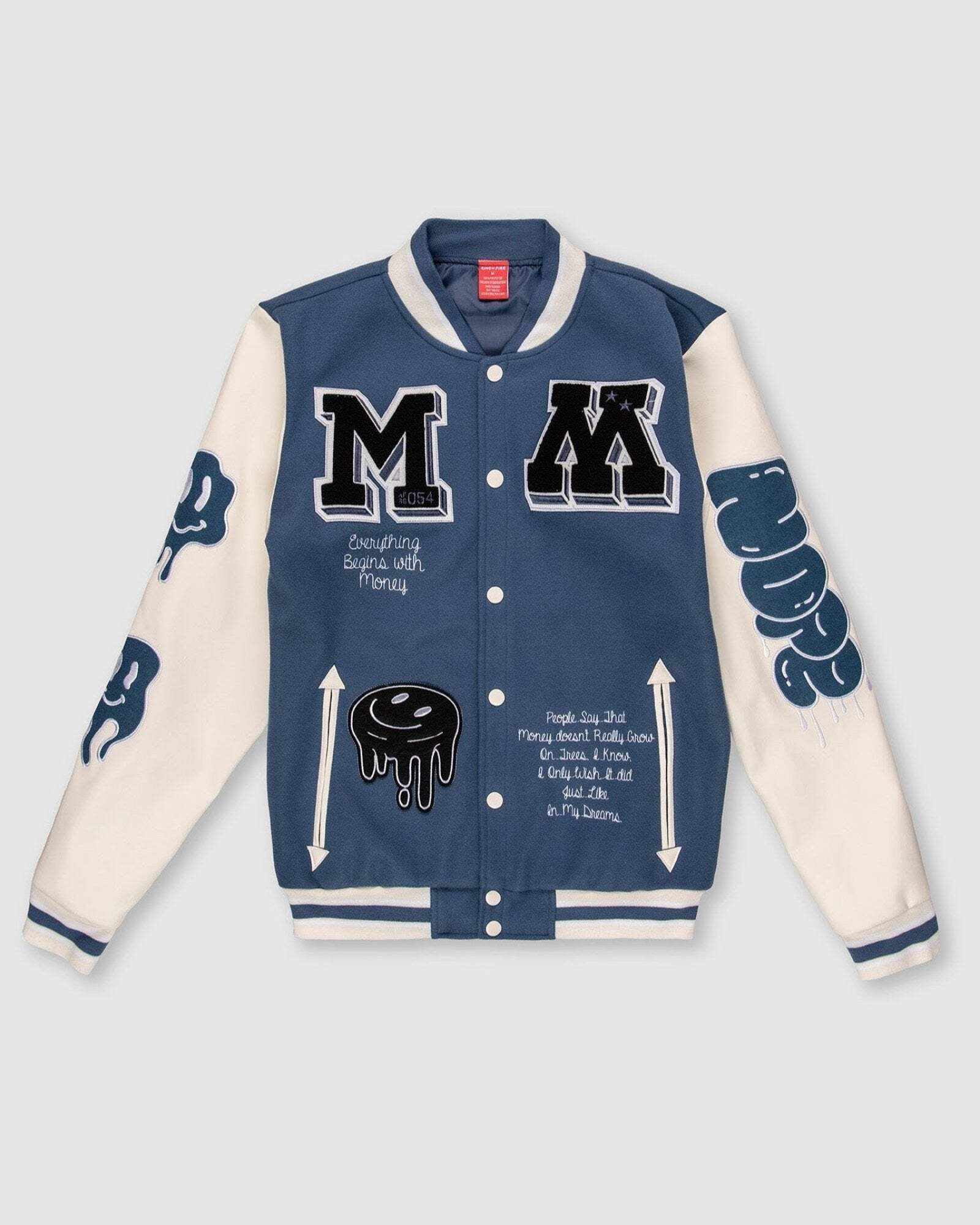 MEN'S MONEY MAKER WOOLEN PATCHED VARSITY JACKET - Walmart.com