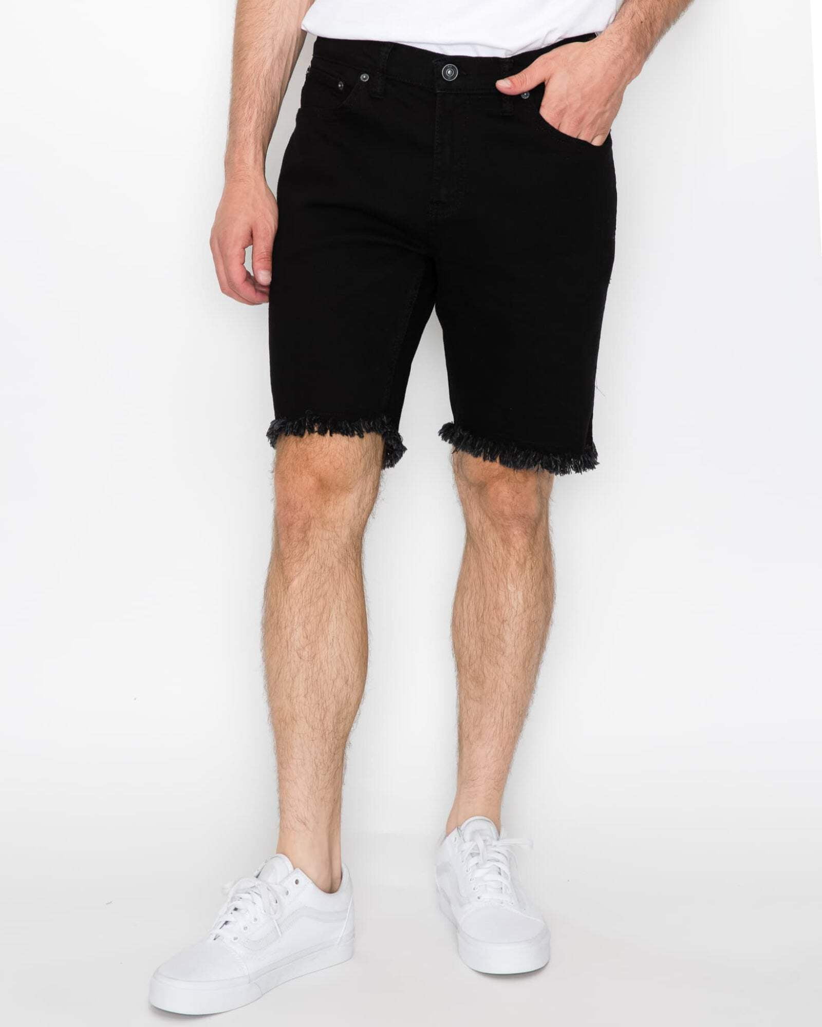 MEN'S RAW EDGE SLICK DENIM SHORTS - Walmart.com