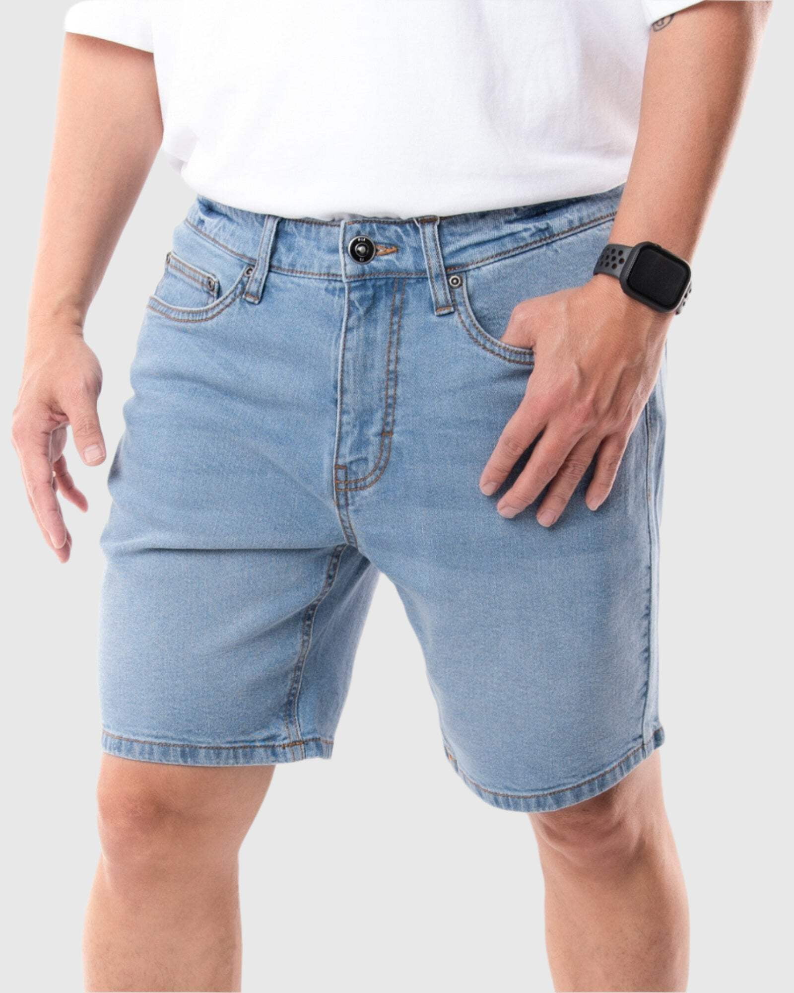 MEN'S SLICK DENIM SHORTS - Walmart.com