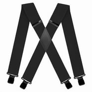 Buyless Fashion Suspenders for Men - 48" Elastic Adjustable Straps 1 1/ ...