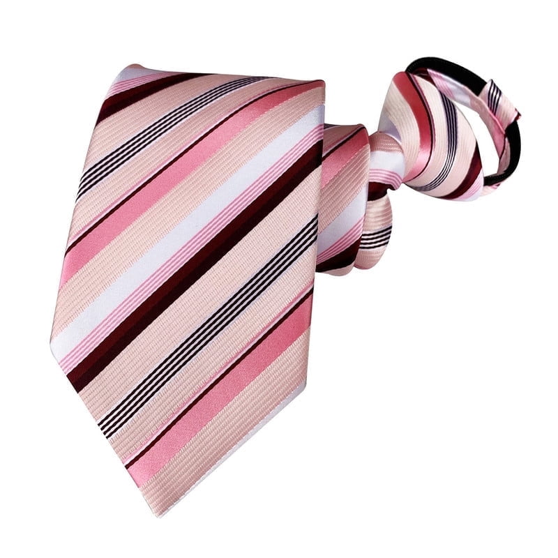 MENDENG Pink 3.15" Adjustable Zipper Ties for Men Woven Striped ...