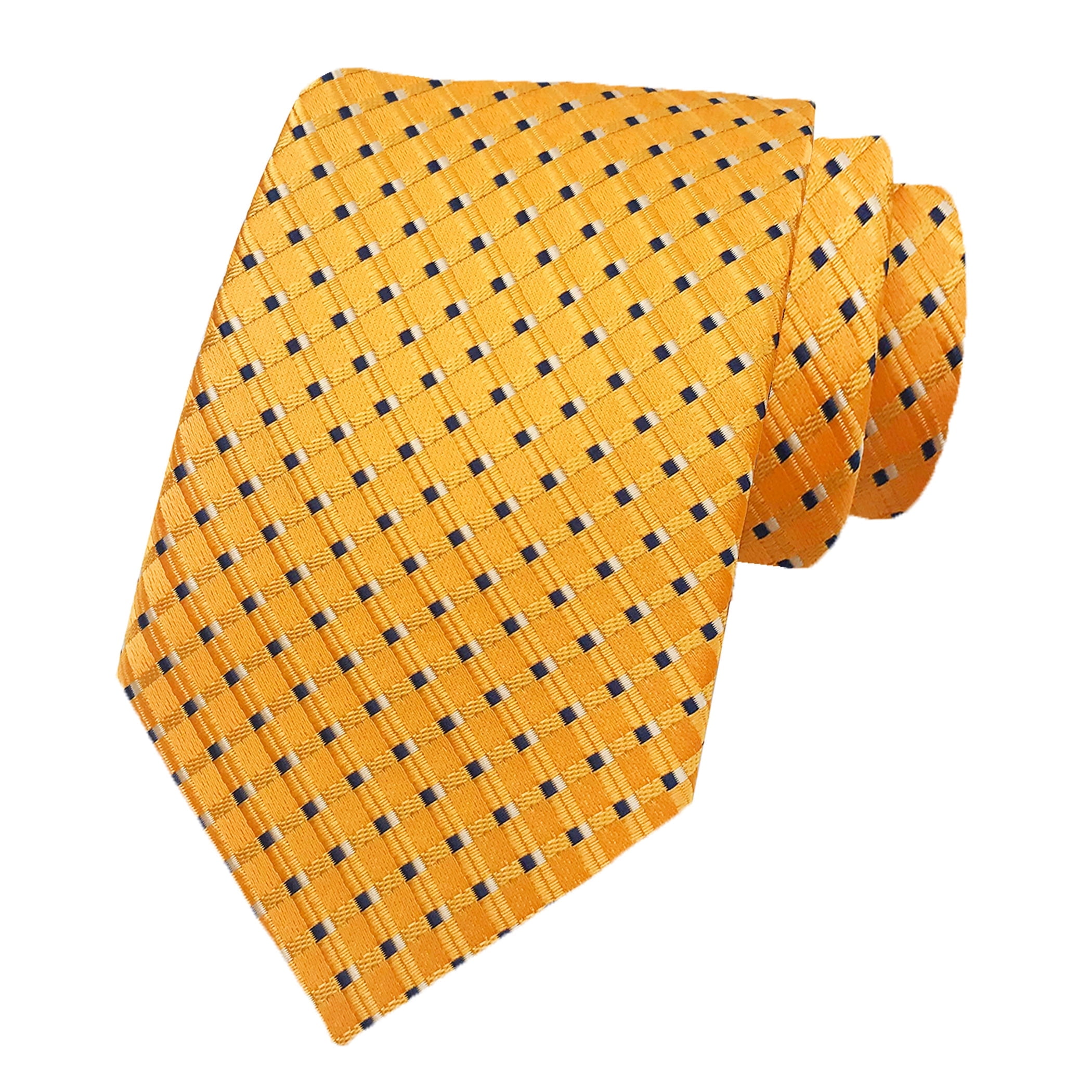 MENDENG Yellow 3.15" Ties for Men Check Pattern Woven Jacquard Neckties ...