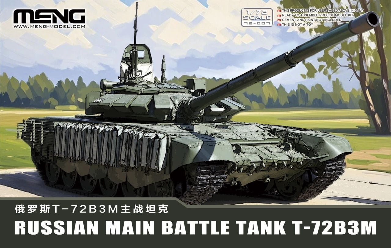 MENG 72-007 1/72 Russian T-72B3M Main Battle Tank Assembly Model Kit ...
