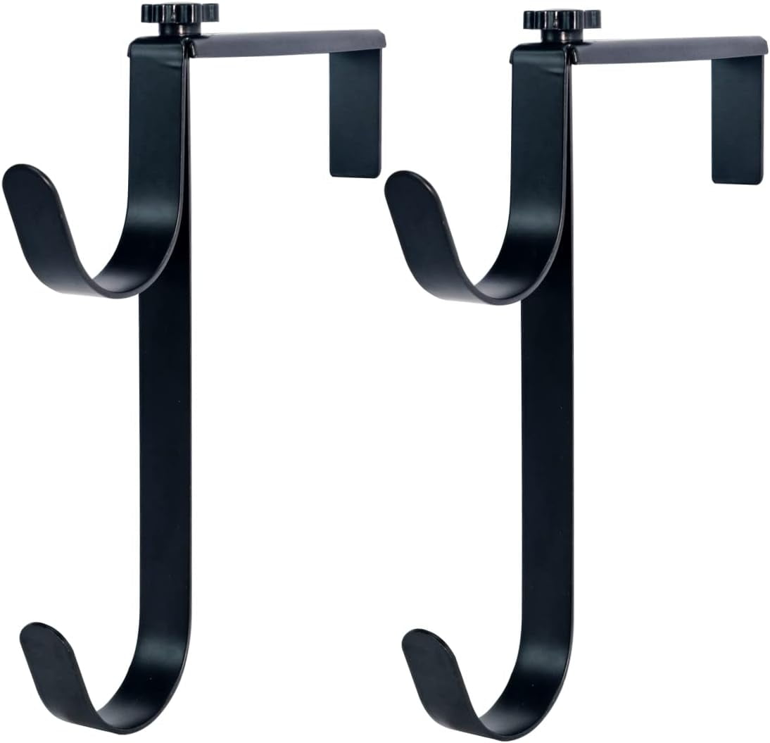 MENG ZHI AO 2 Pcs Adjustable Pool Pole Hangers Heavy Duty Black Metal ...