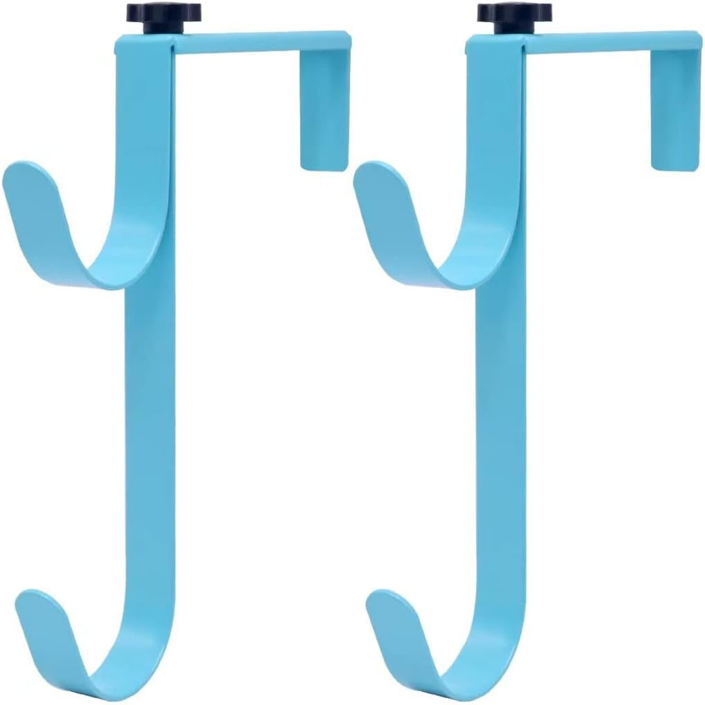 MENG ZHI AO 2 Pcs Adjustable Pool Pole Hangers Heavy Duty Blue Metal ...