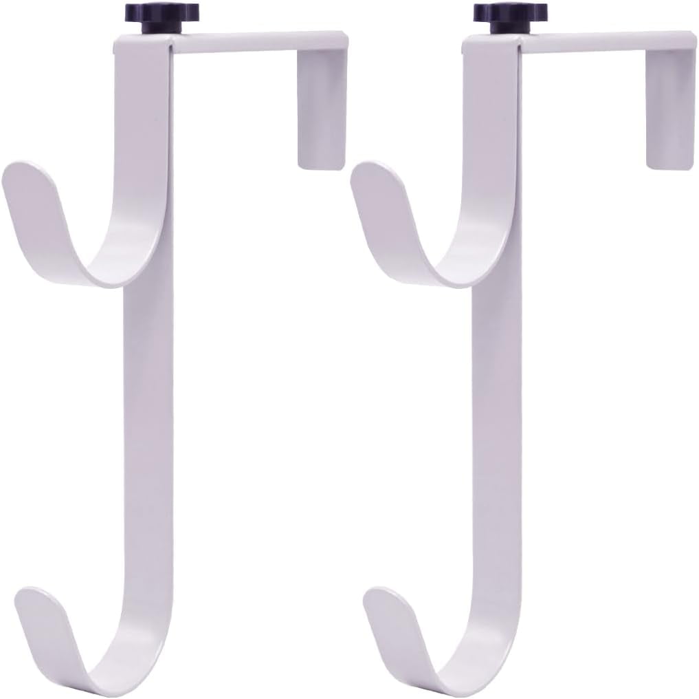 MENG ZHI AO 2 Pcs Adjustable Pool Pole Hangers Heavy Duty White Metal ...