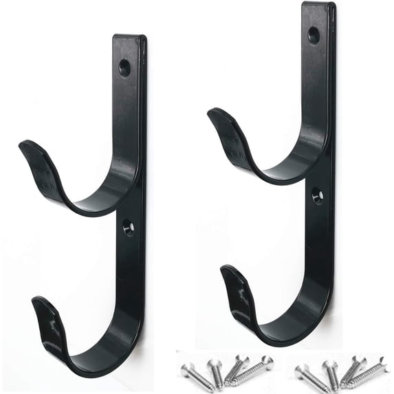 MENG ZHI AO 2 Pcs Heavy Duty Black Aluminium Wide Pool Pole Hanger ...