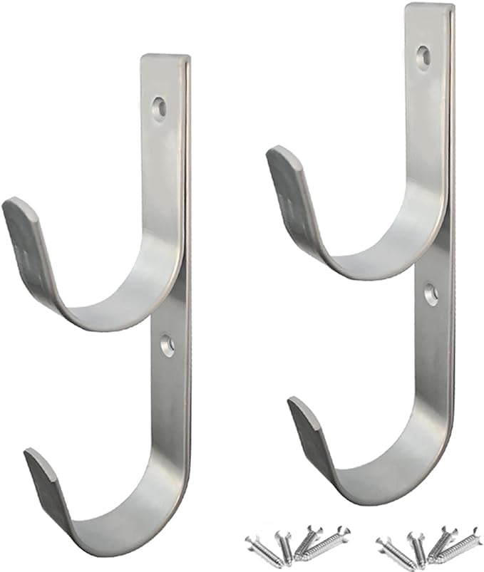 MENG ZHI AO 2 Pcs Heavy Duty Silver Aluminium Wide Pool Pole Hanger ...