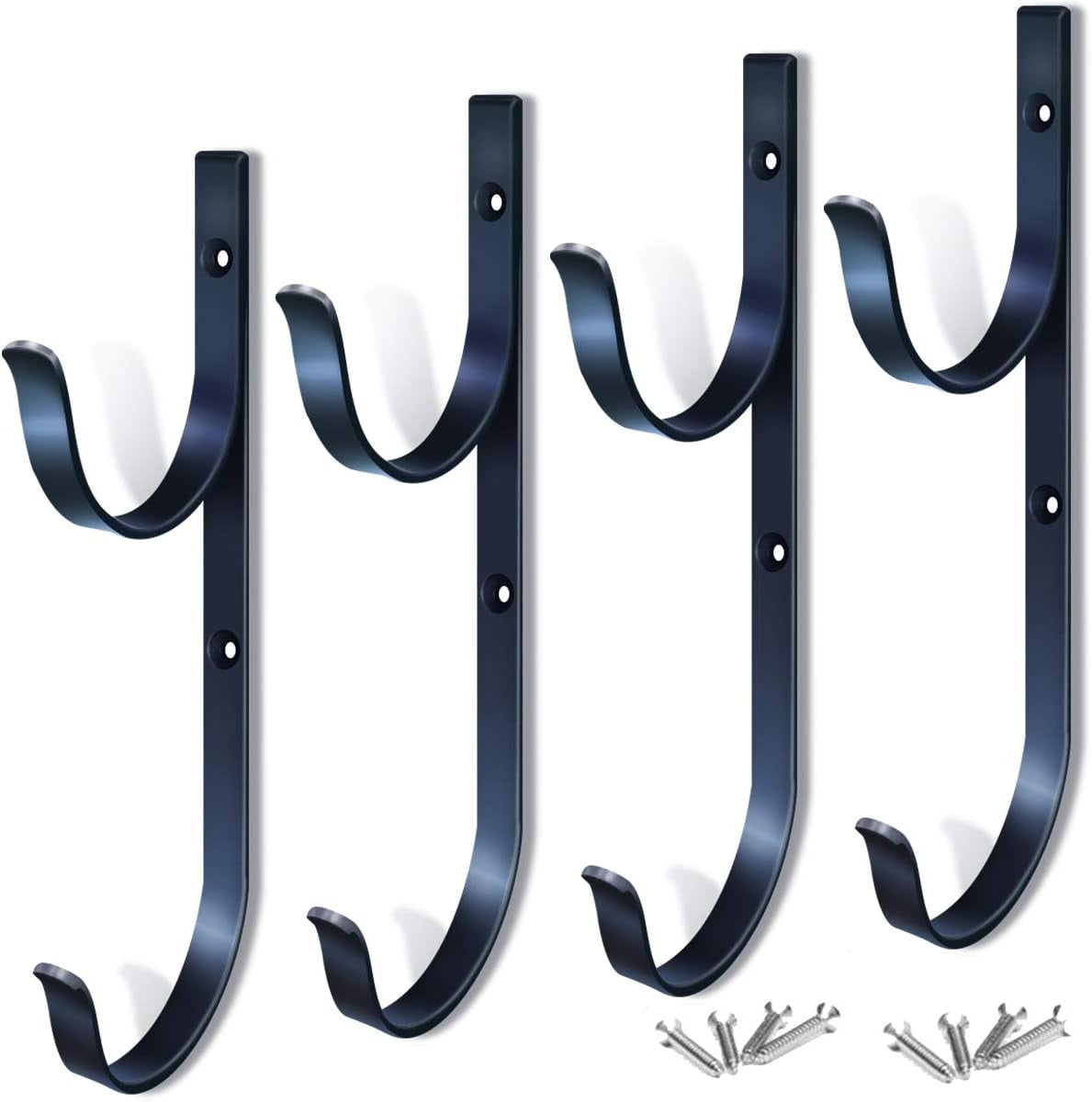 MENG ZHI AO 4 Pcs Set Pool Pole Hangers Heavy Duty Black Aluminium ...