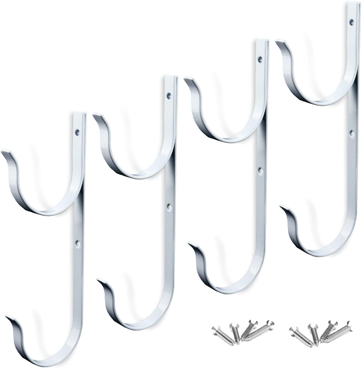 MENG ZHI AO 4 Pcs Set Pool Pole Hangers Heavy Duty White Aluminium ...