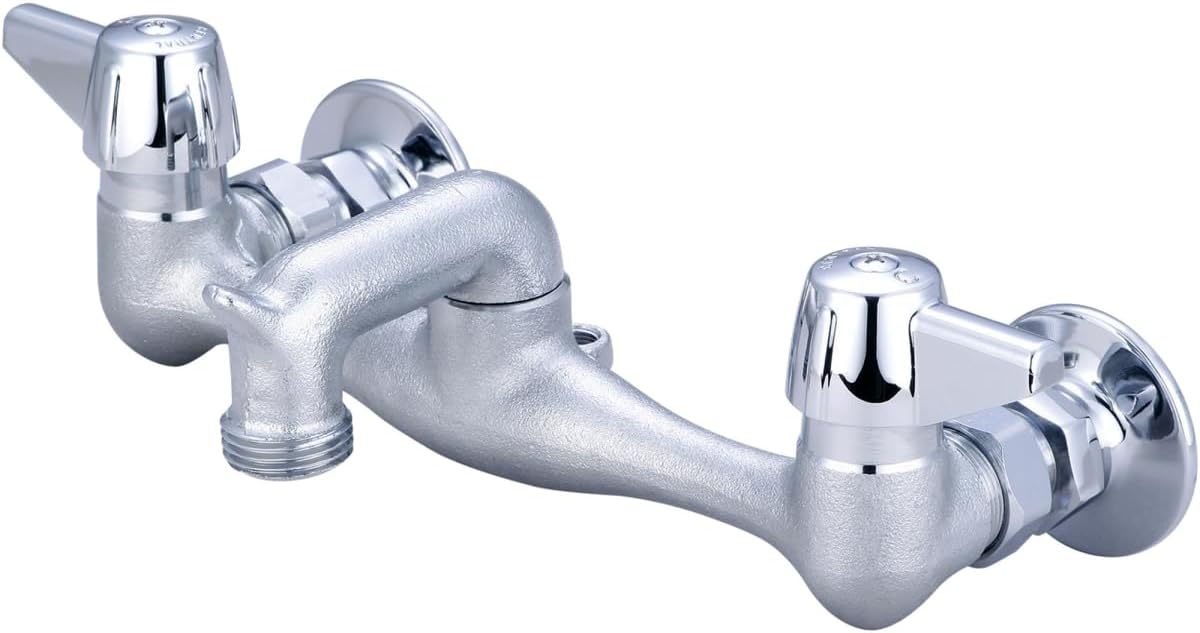 MENGGE 0051-URC Two Handle Wallmount Service Sink Faucet in Rough Chrome - Walmart.com