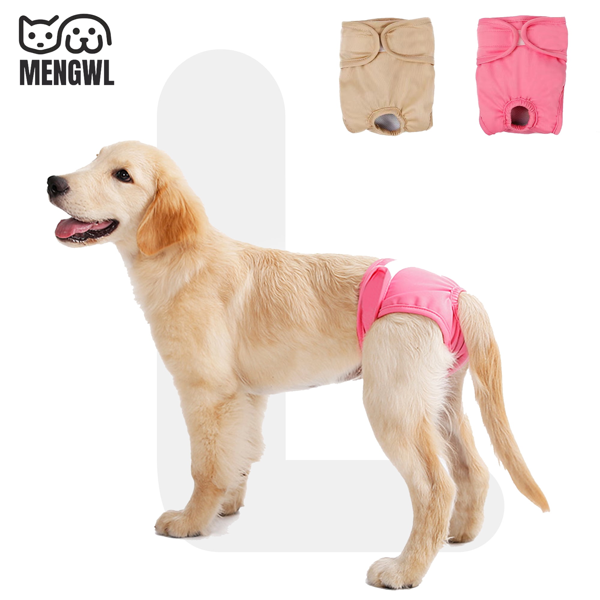 MENGWL Reusable Dog Diapers Female (2 Pack) - Highly Absorbent ...