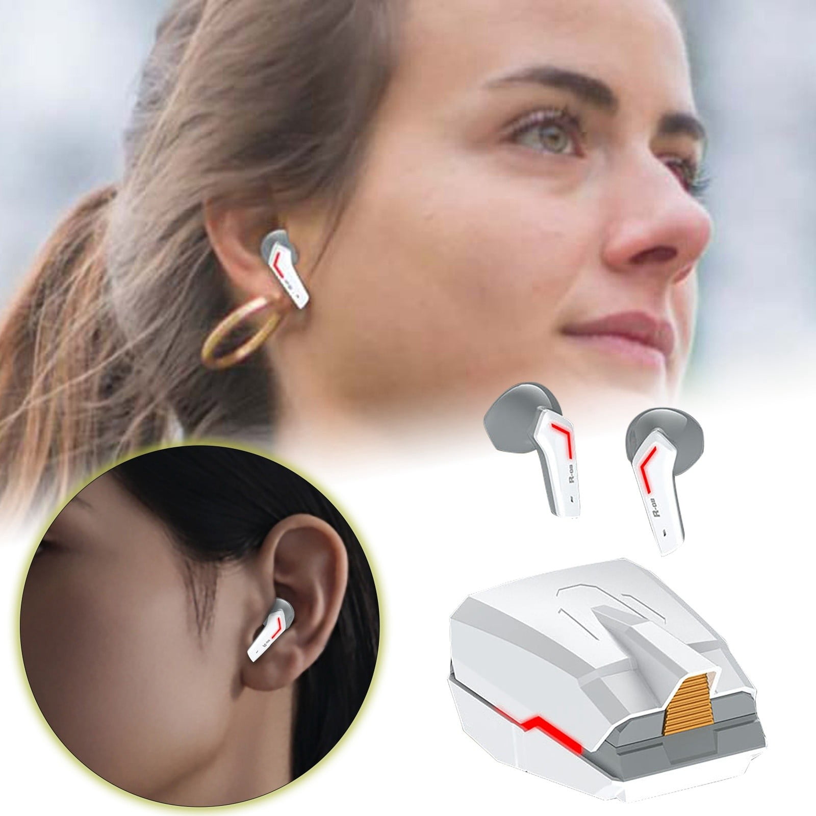 MENGYKE Headset Wireless Earphones With Long Battery Life For Comfort ...