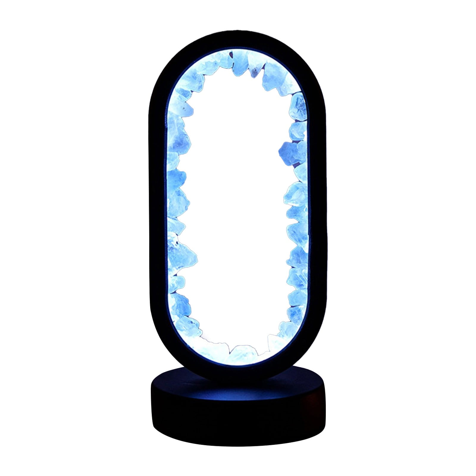 MENGYKEY Natural Amethyst Quartz Flower Cluster Oval Night Light USB ...