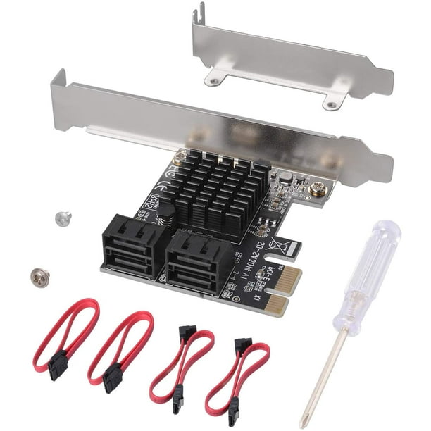 MENKEY SATA Card 4 Port with 4 SATA Cables, 6 Gbps SATA 3.0 Controller ...