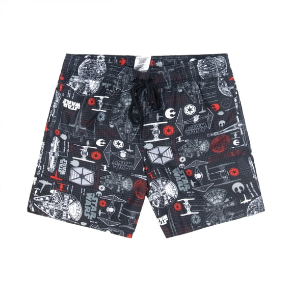 Men's Star Wars Vessels 6" Inseam Swim Trunks, XS to XL - Walmart.com