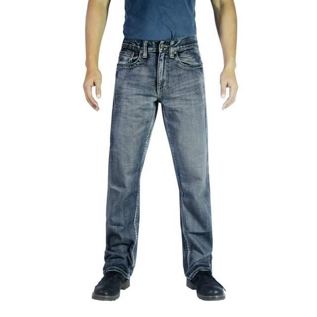 MENS FASHION BOOTCUT JEANS REGULAR FIT MEDIUM VINTAGE BLUE SIZE 30X32 ...