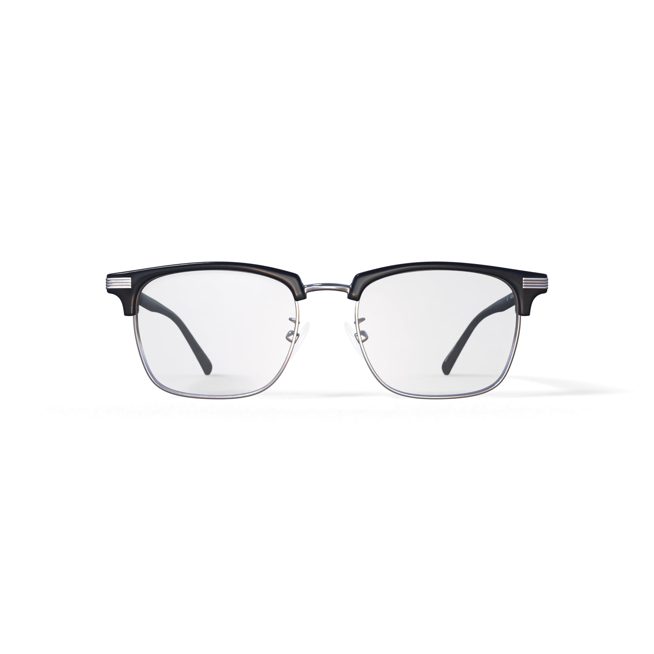 Walmart Mens Kijani Browline Prescription Eyeglasses with Case, Black ...
