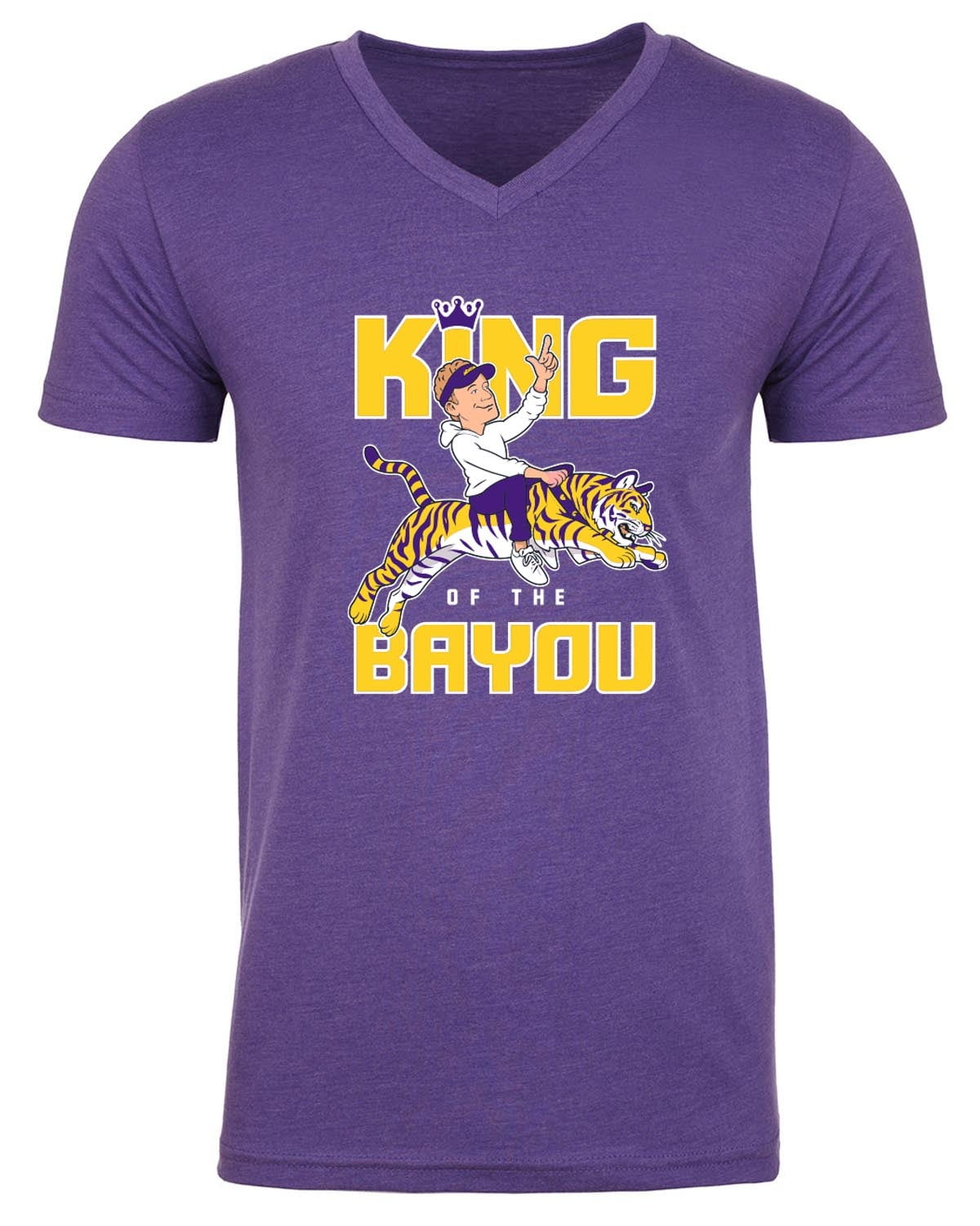 MENS V NECK Lane Kiffin King Bayou Louisiana Shirt T-Shirt - Walmart.com