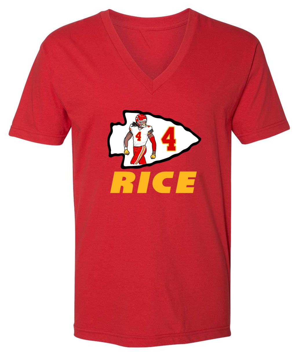 MENS V NECK Rashee Rice Chiefs Logo Touchdown Shirt T-Shirt - Walmart.com