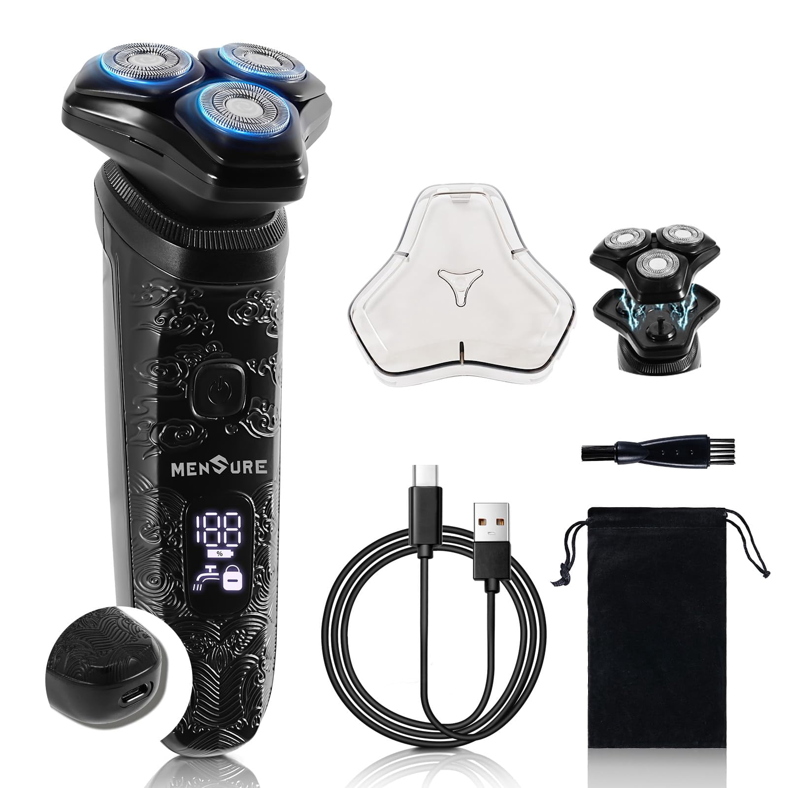 MENSURE Electric Shavers for Men with Pop-up Trimmer, Cordless ...