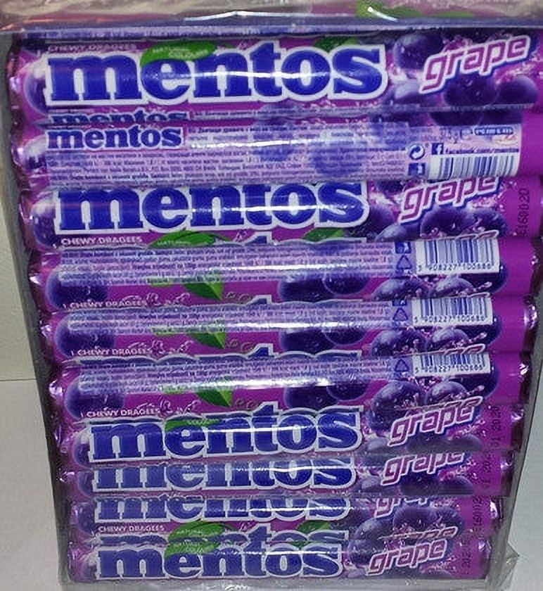MENTOS Grape Chewy Mints, 20 rolls x 37.5g/1.3oz.(Per Roll), {Imported ...
