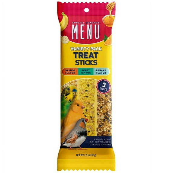 MENU Treat Sticks for Canary/Finch/Parakeet Vrty Pk 2.5 oz- 3 Sticks ...