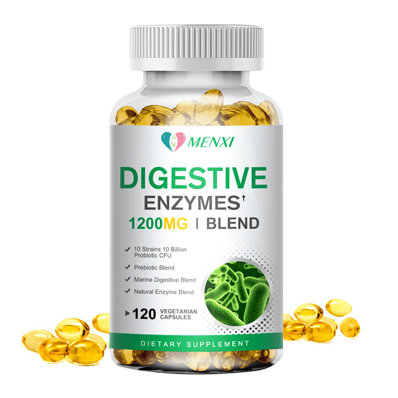 MENXI Digestive Enzymes Complex 1200mg with Probiotics 10 Billion CFU ...