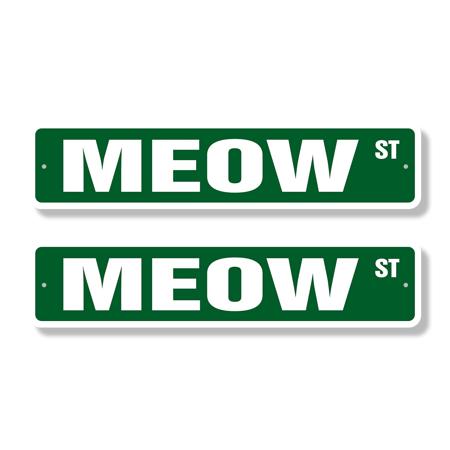 MEOW Classic Street Sign (2 Pack) cat lover feline kitty kittens Road ...